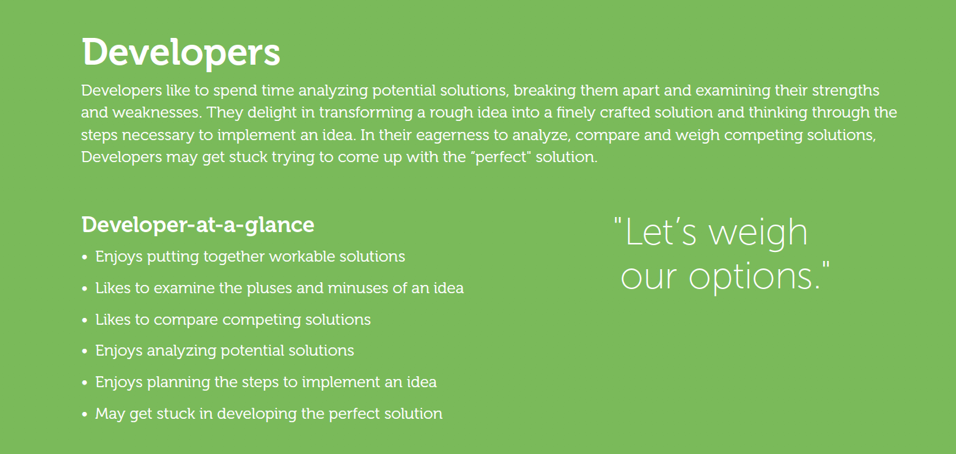 Understanding the Developer Thinking Profile in Problem Solving